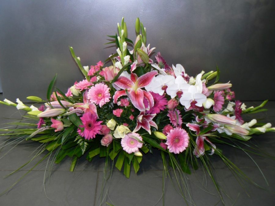 RAQUETTE DEUIL PASTEL - Livraison Toulouse - Calypso Fleurs